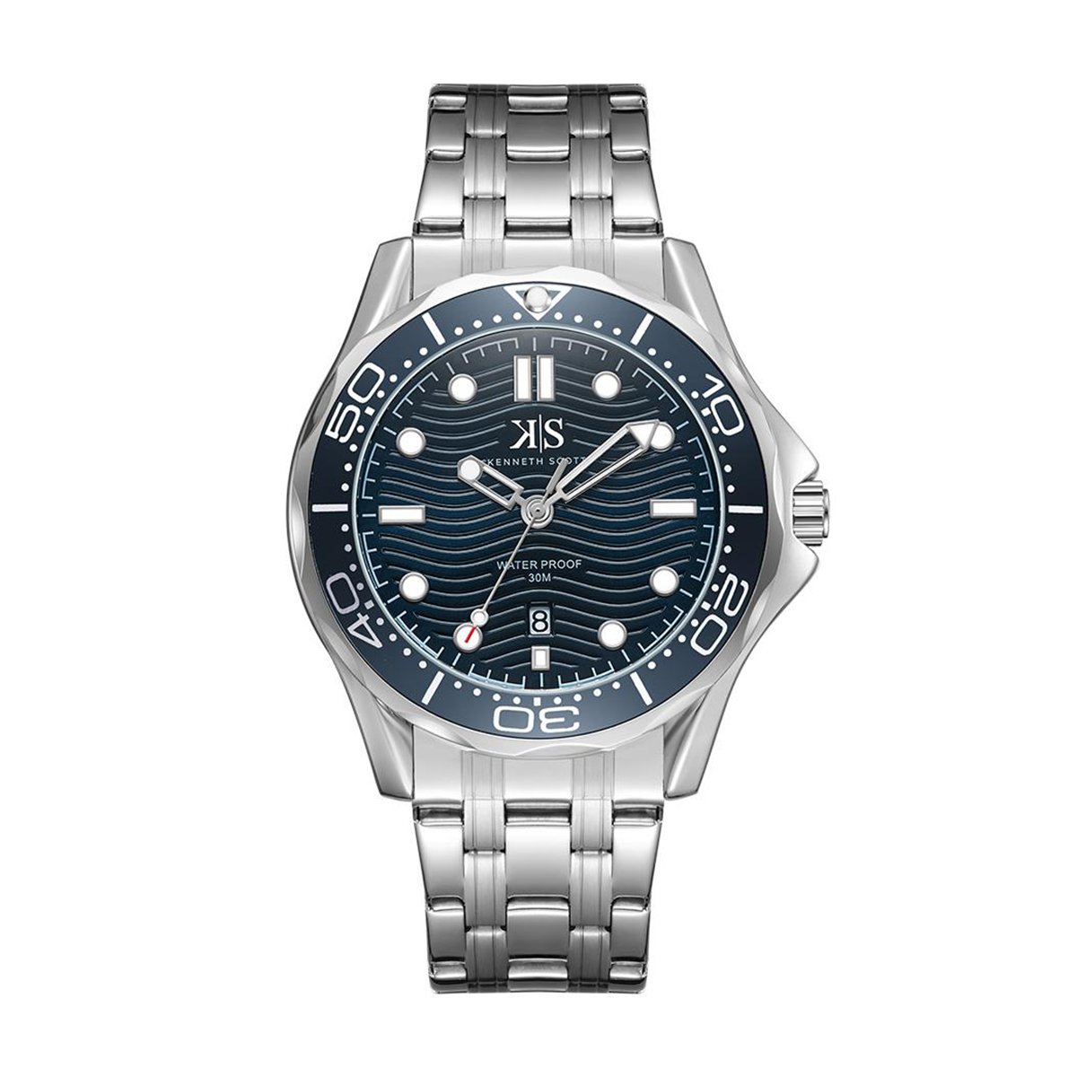 Buy Kenneth Scott Men's Blue Dial Analog Watch - K22027-KBKN in Kuwait